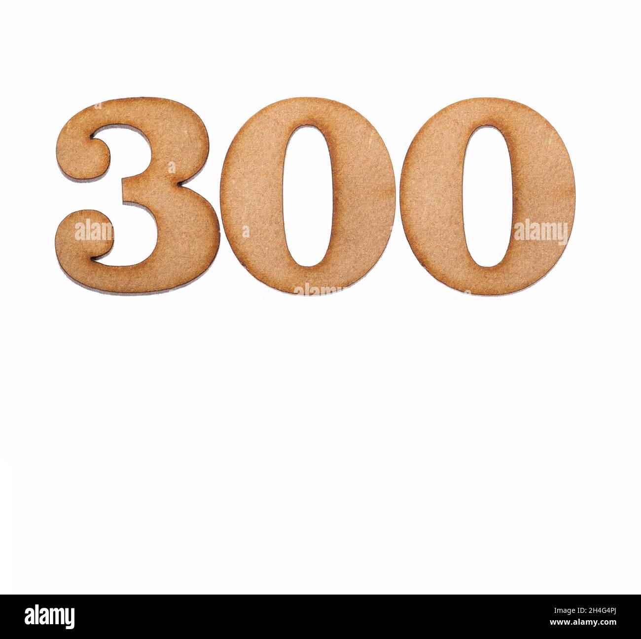 Number 300 in wood, isolated on white background Stock Photo - Alamy