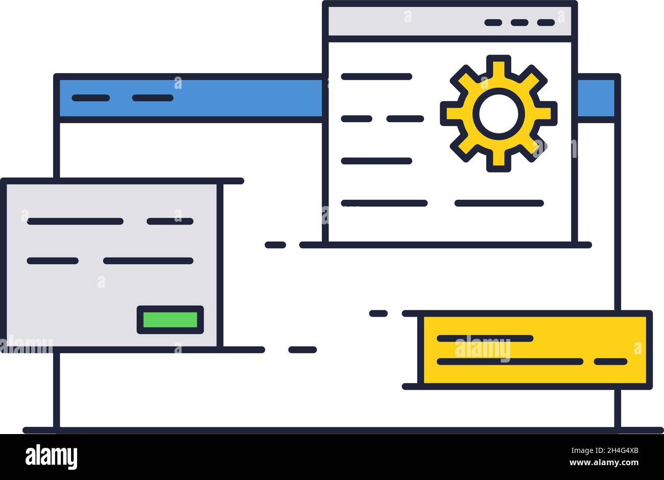 Computer window interface vector web browser icon Stock Vector Image ...