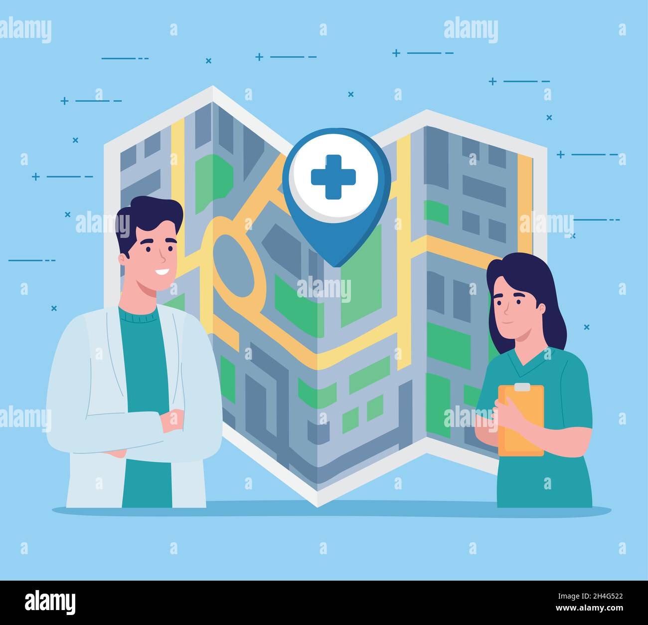 doctors in paper map Stock Vector Image & Art - Alamy