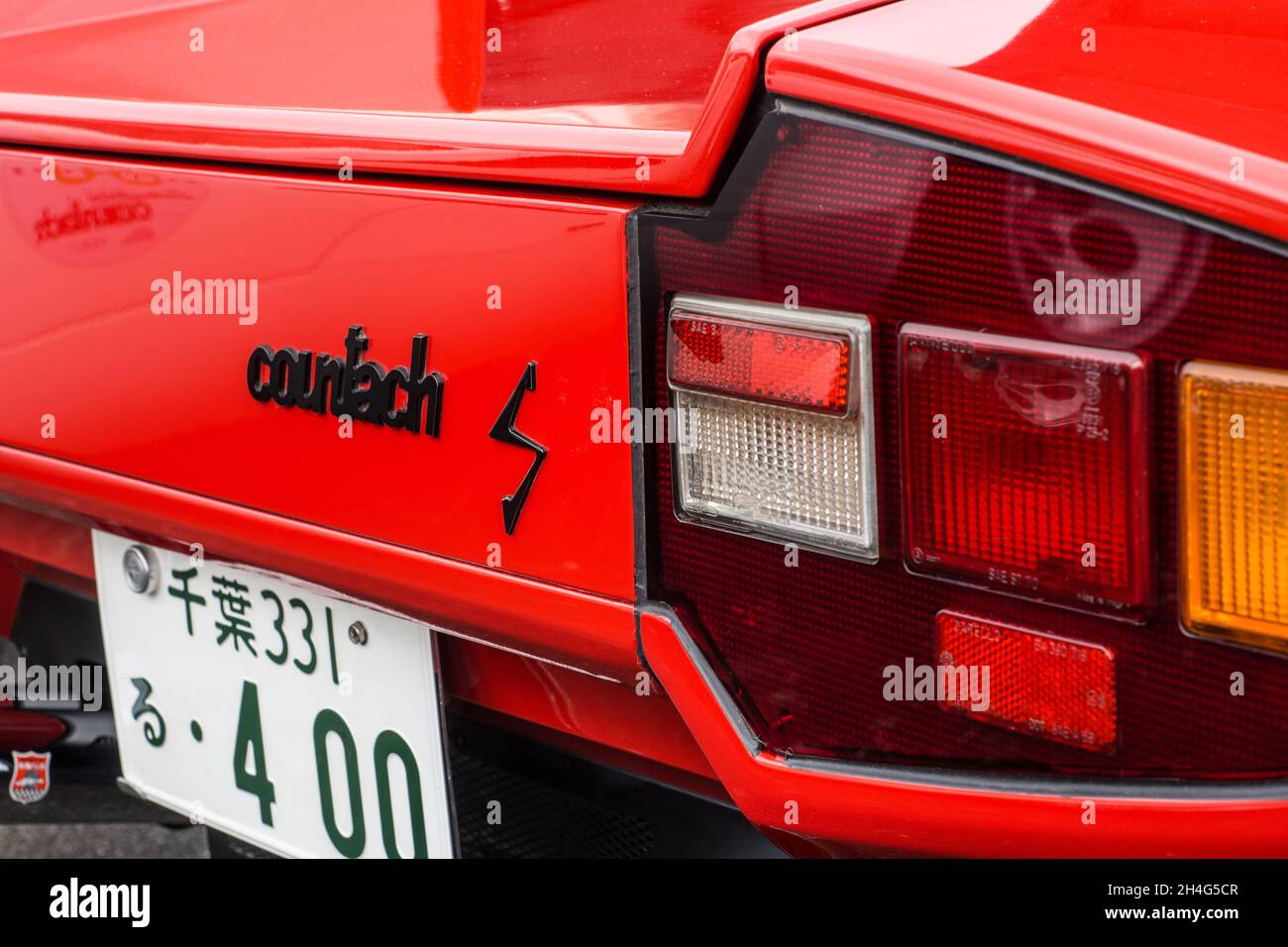 Close up detail of the rear light cluster on a Lamborghini Countach ...