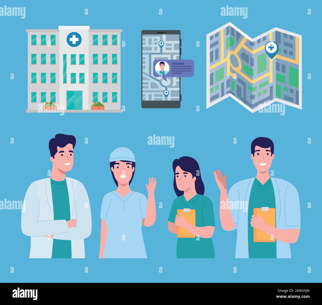 seven hospital map icons Stock Vector Image & Art - Alamy