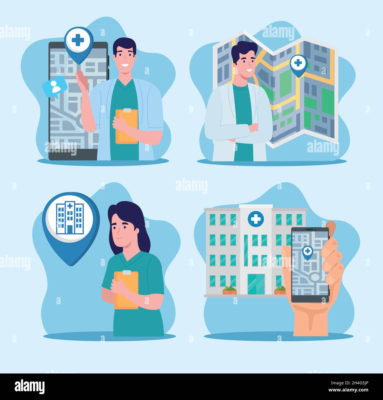 hospital map guide icons Stock Vector Image & Art - Alamy