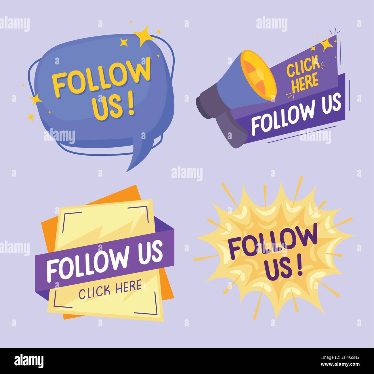 four follow us icons Stock Vector Image & Art - Alamy