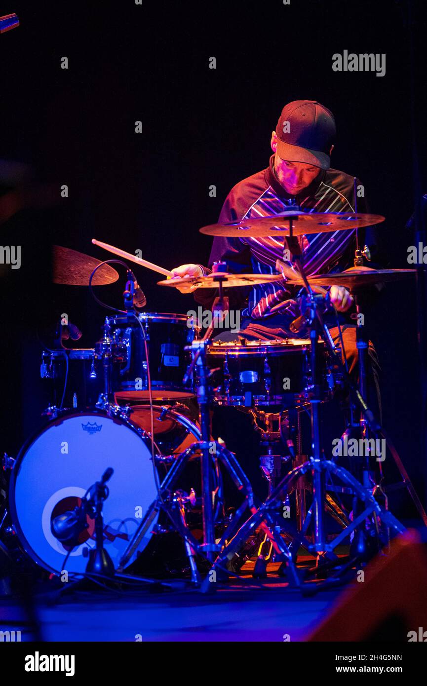 BARCELONA NOV 02: Drummer Robert Hartley performs on stage with Jose ...