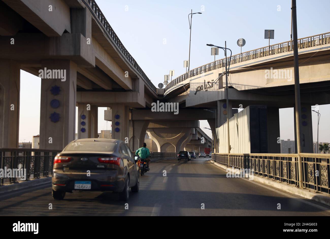 Cairo, Egypt. 2nd Nov, 2021. Vehicles travel on a highway in Cairo ...