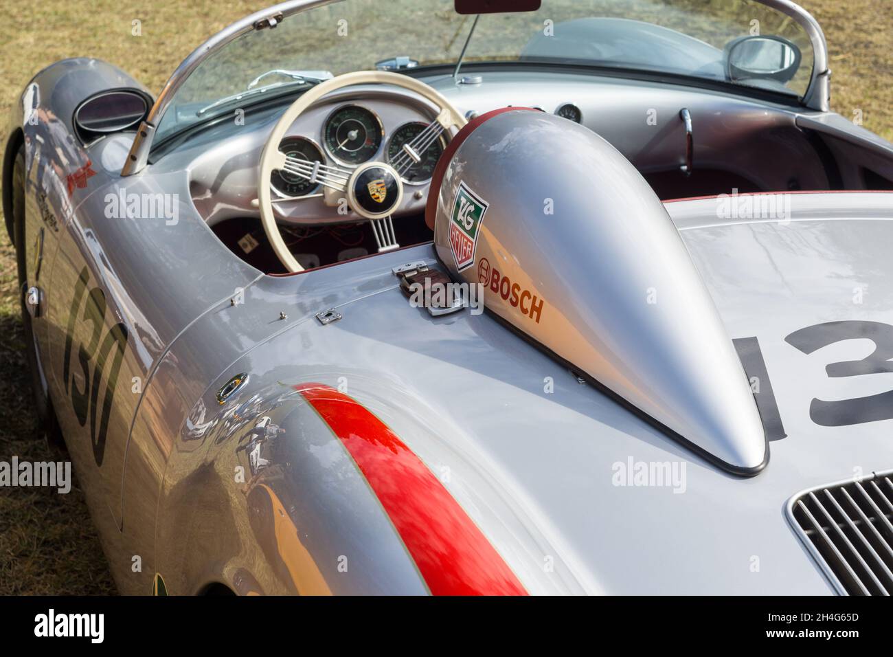 Close up detail of the rear deck, fairing and cockpit on a replica of ...