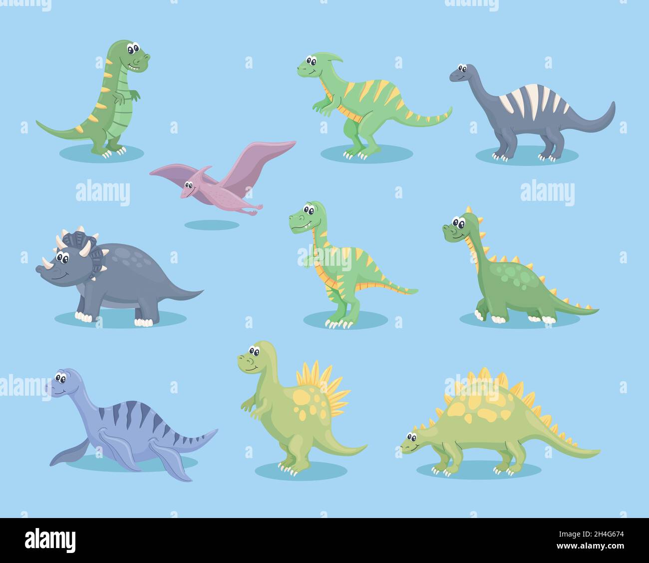 ten cute dinosaurs icons Stock Vector Image & Art - Alamy