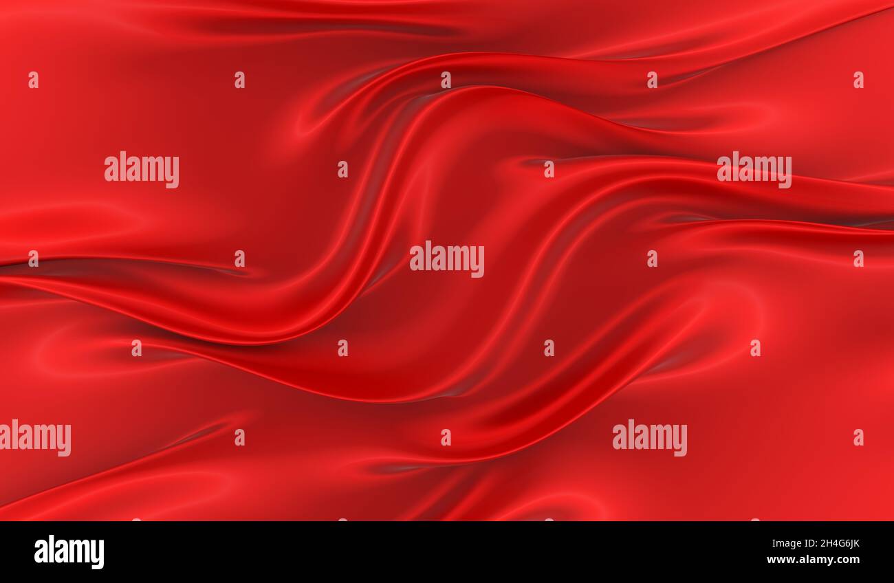 Red silk background. Waves of red silk full screen. Abstract elegant ...