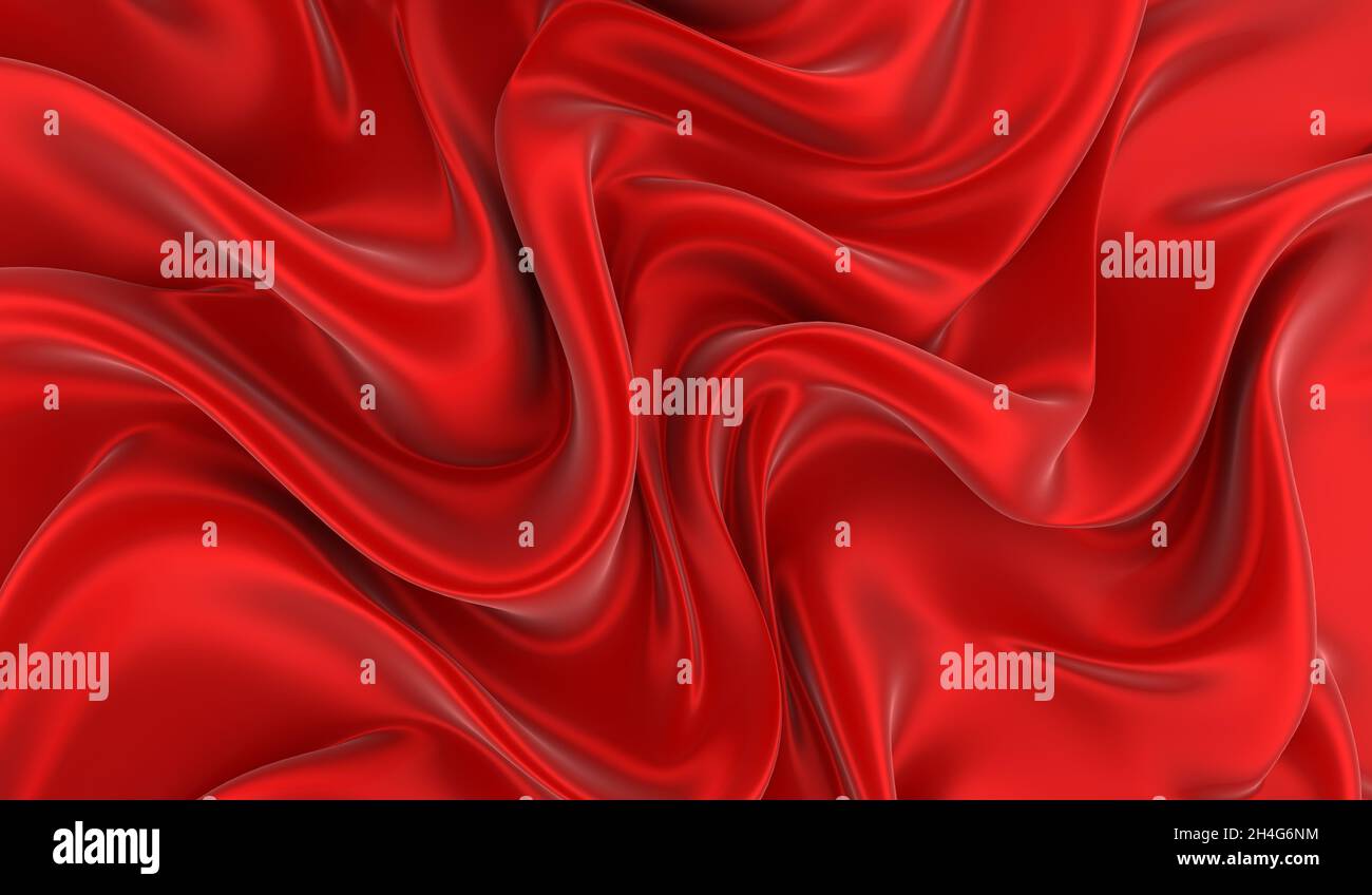 Red silk background. Waves of red silk full screen. Abstract elegant ...