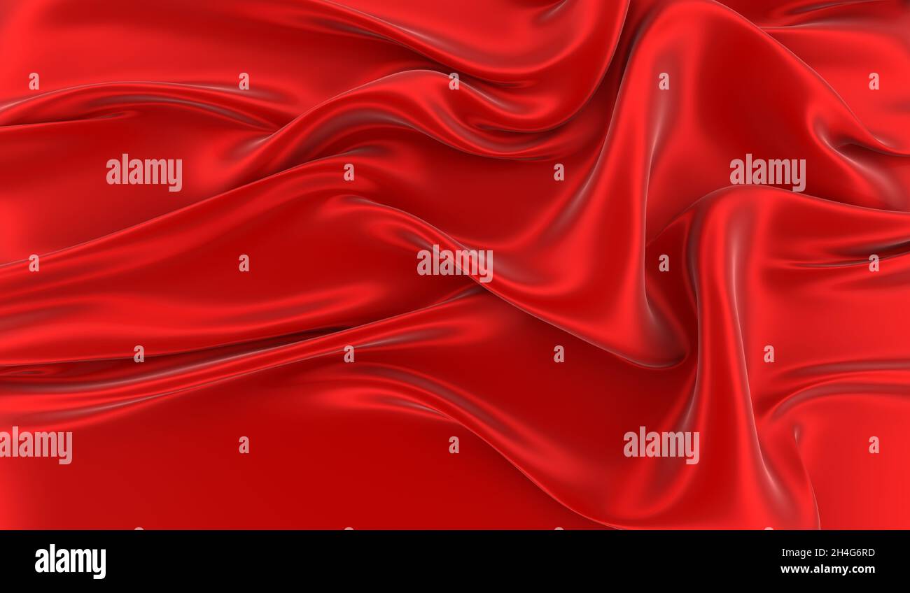 Red silk background. Waves of red silk full screen. Abstract elegant ...