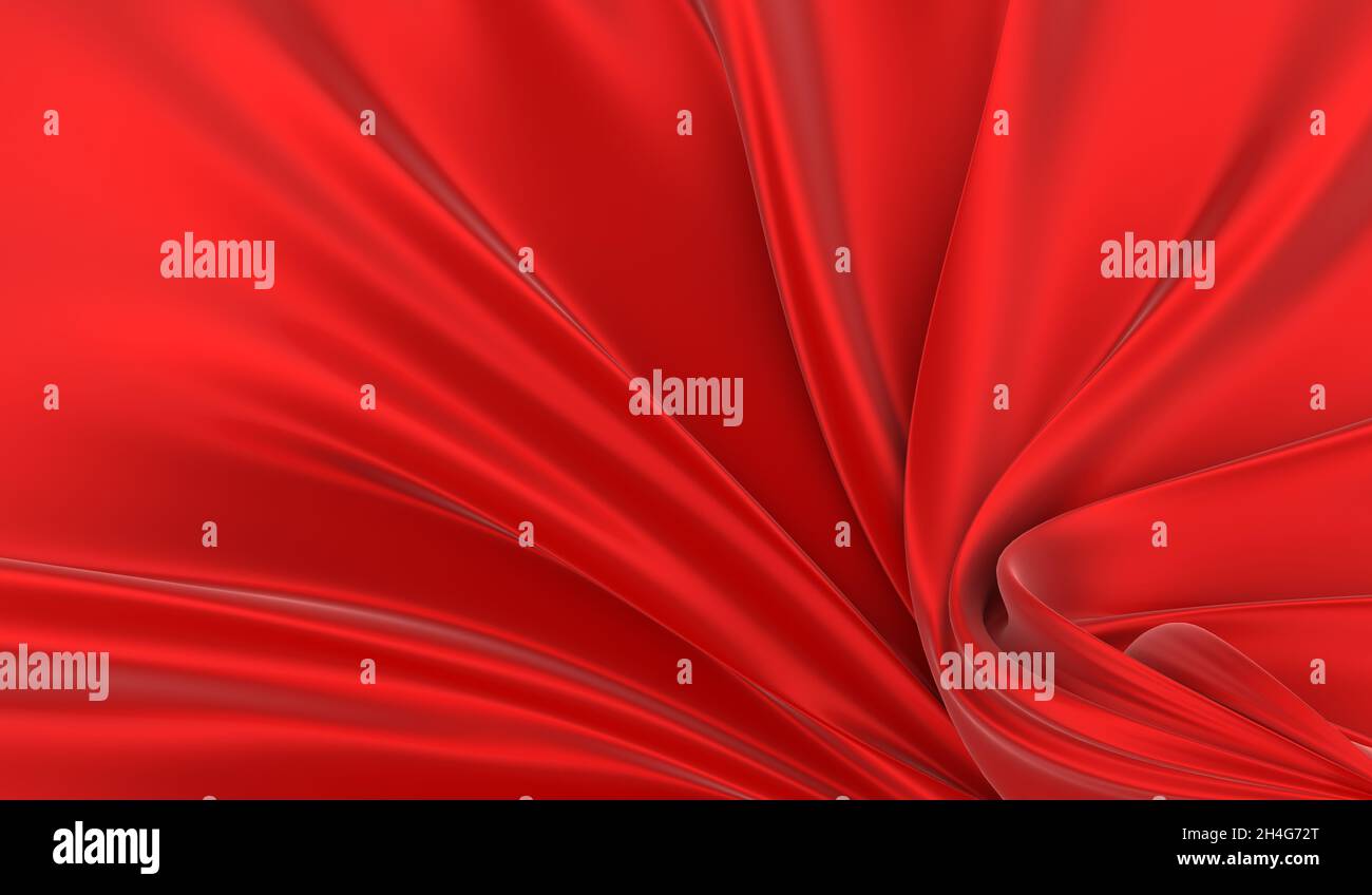 Red silk background. Waves of red silk full screen. Abstract elegant ...