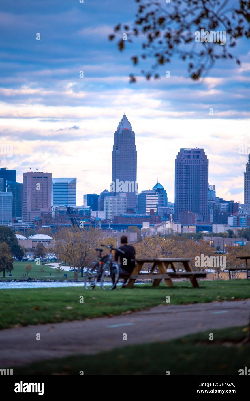 Cleveland Skyline in Fall Stock Photo - Alamy