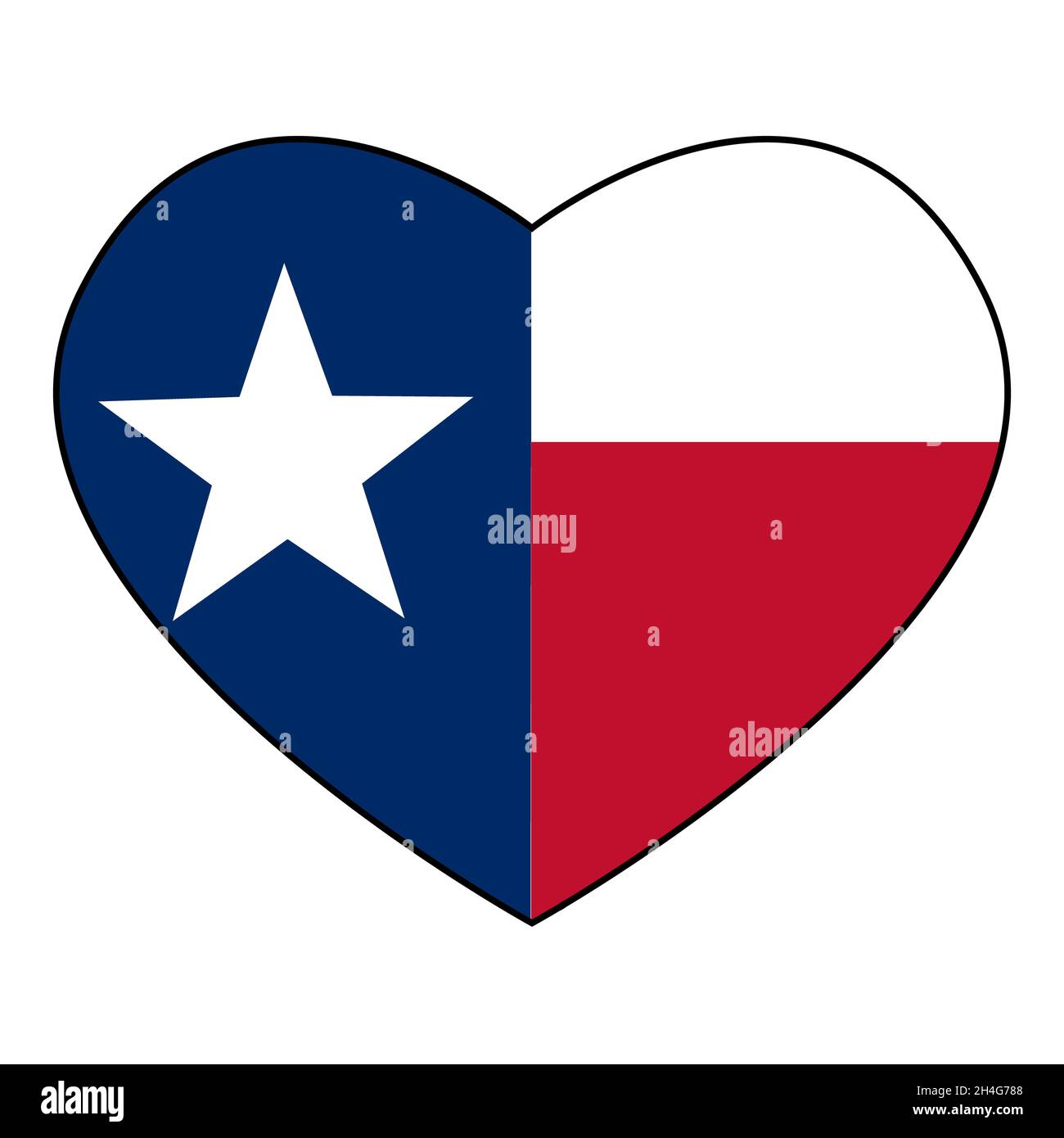 Texas flag heart on white background. Love to country and state sign ...