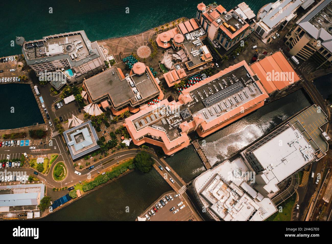 Aerial view of the city of Port-Louis, Mauritius, Africa Stock Photo ...
