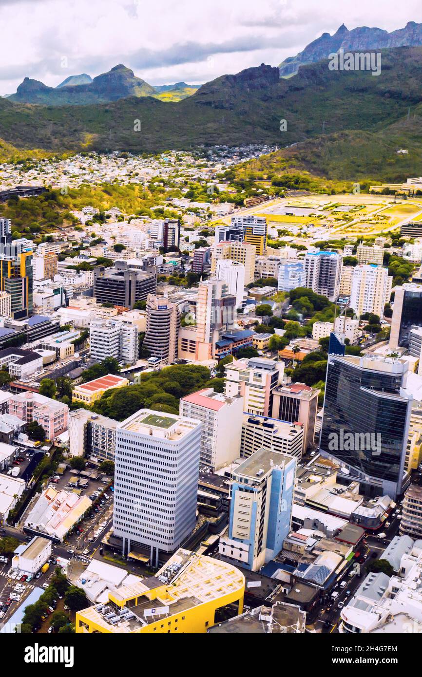 Aerial view of the city of Port-Louis, Mauritius, Africa Stock Photo ...