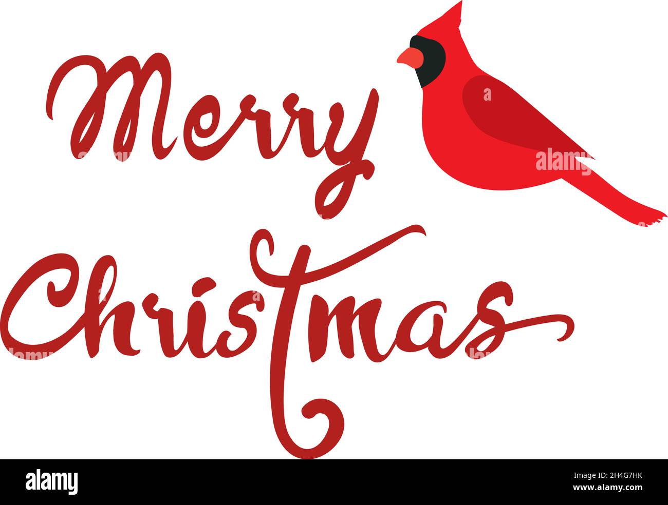 vector illustration of a cardinal bird, Christmas background Stock ...