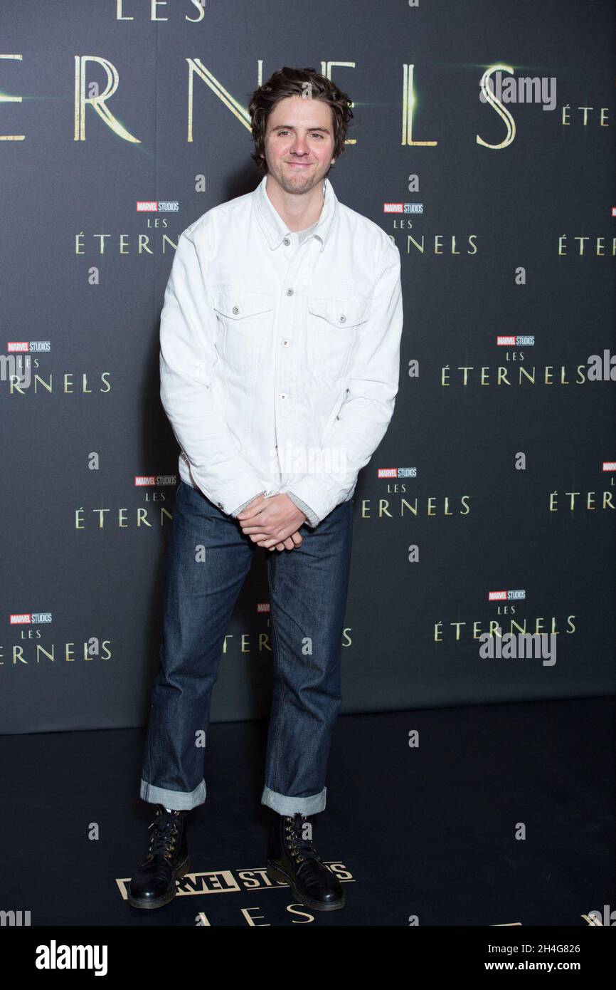 Paris, France. November 02, 2021, Thomas Soliveres attend the 'Les Eternels' Paris film premiere ...