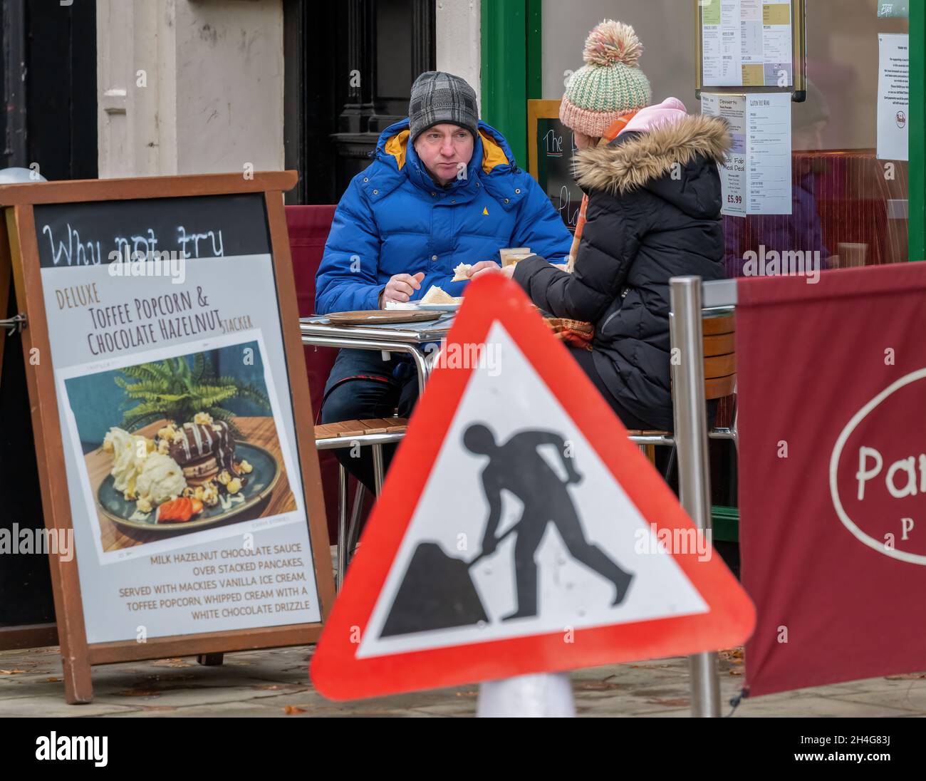 HIGH STREET, ELGIN, MORAY, SCOTLAND - 2 NOVEMBER 2021: This is a man ...