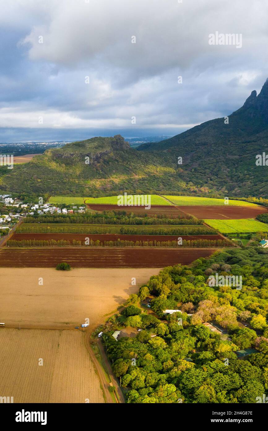 View from the height of the sown fields located on the island of ...