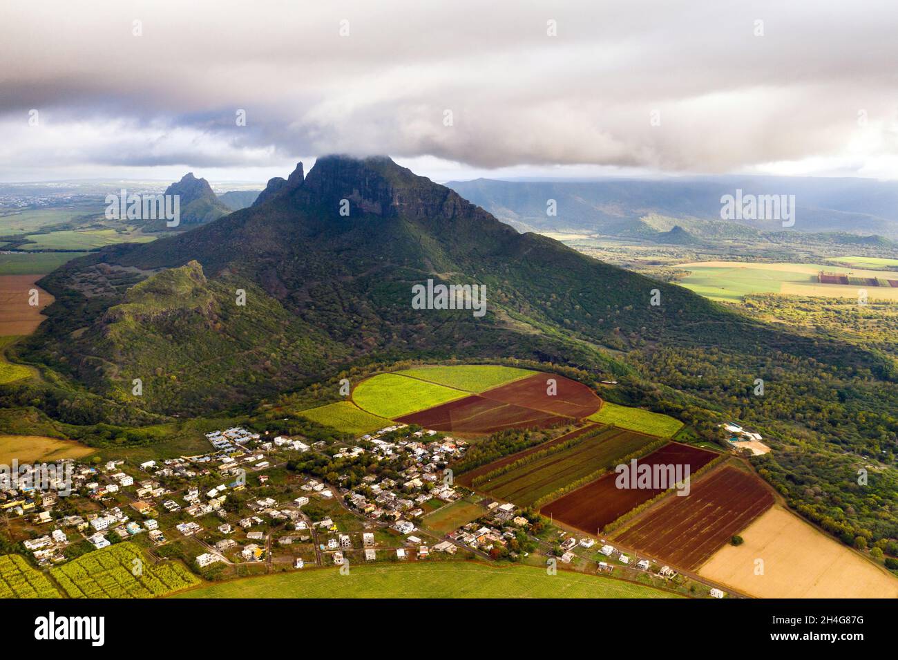 View from the height of the sown fields located on the island of ...