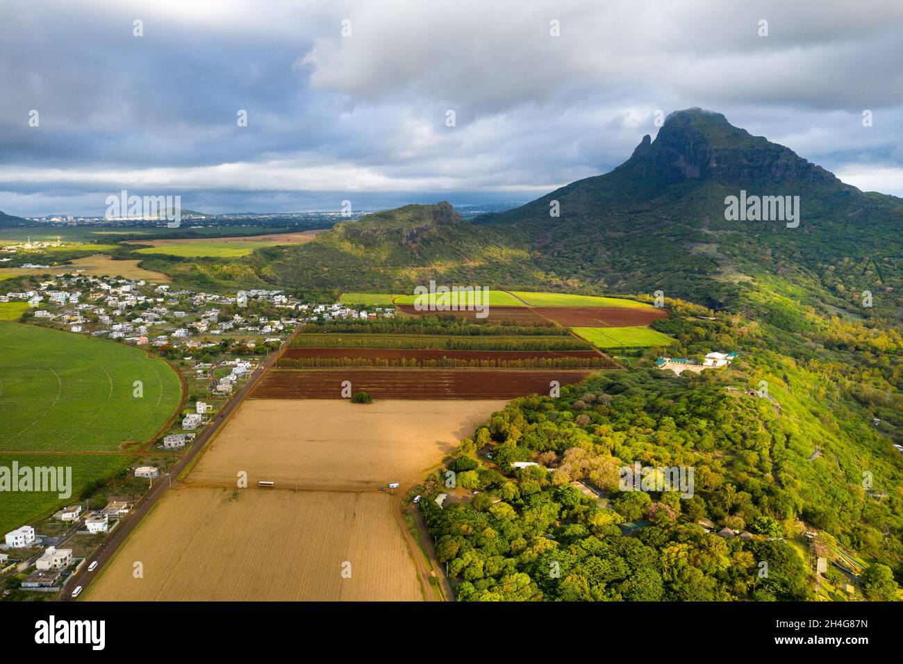 View from the height of the sown fields located on the island of ...
