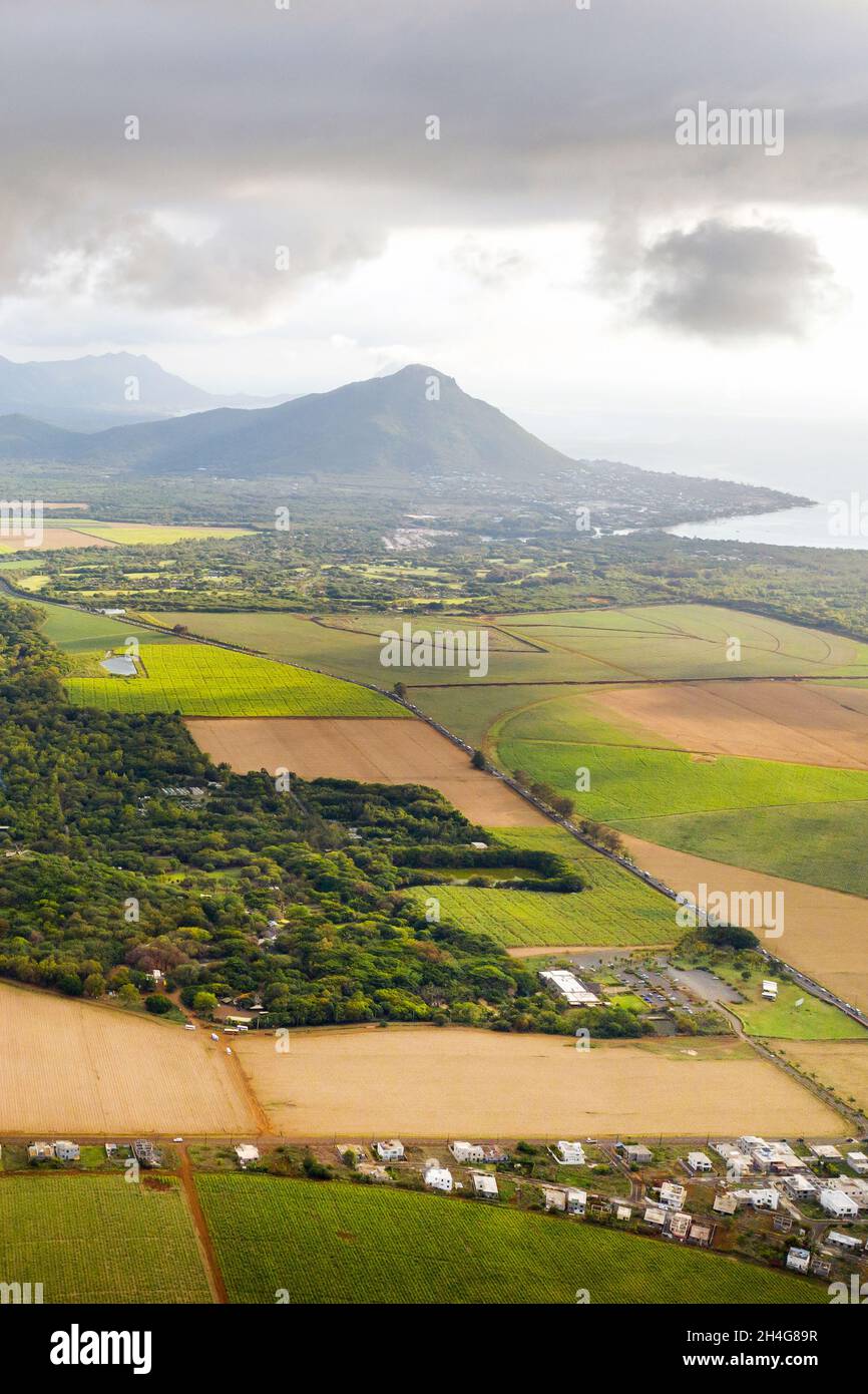 View from the height of the sown fields located on the island of ...