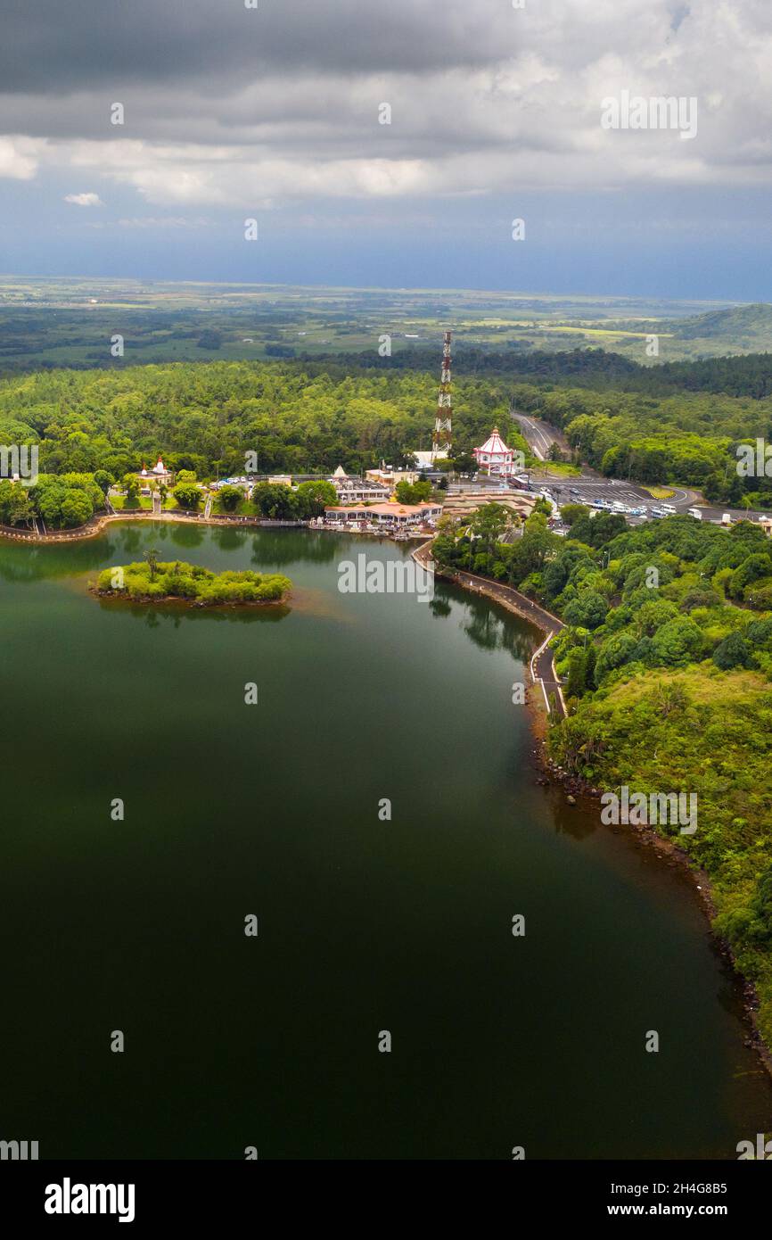 The Ganga Talao Temple in Grand bassin, Savanne, Mauritius Stock Photo ...