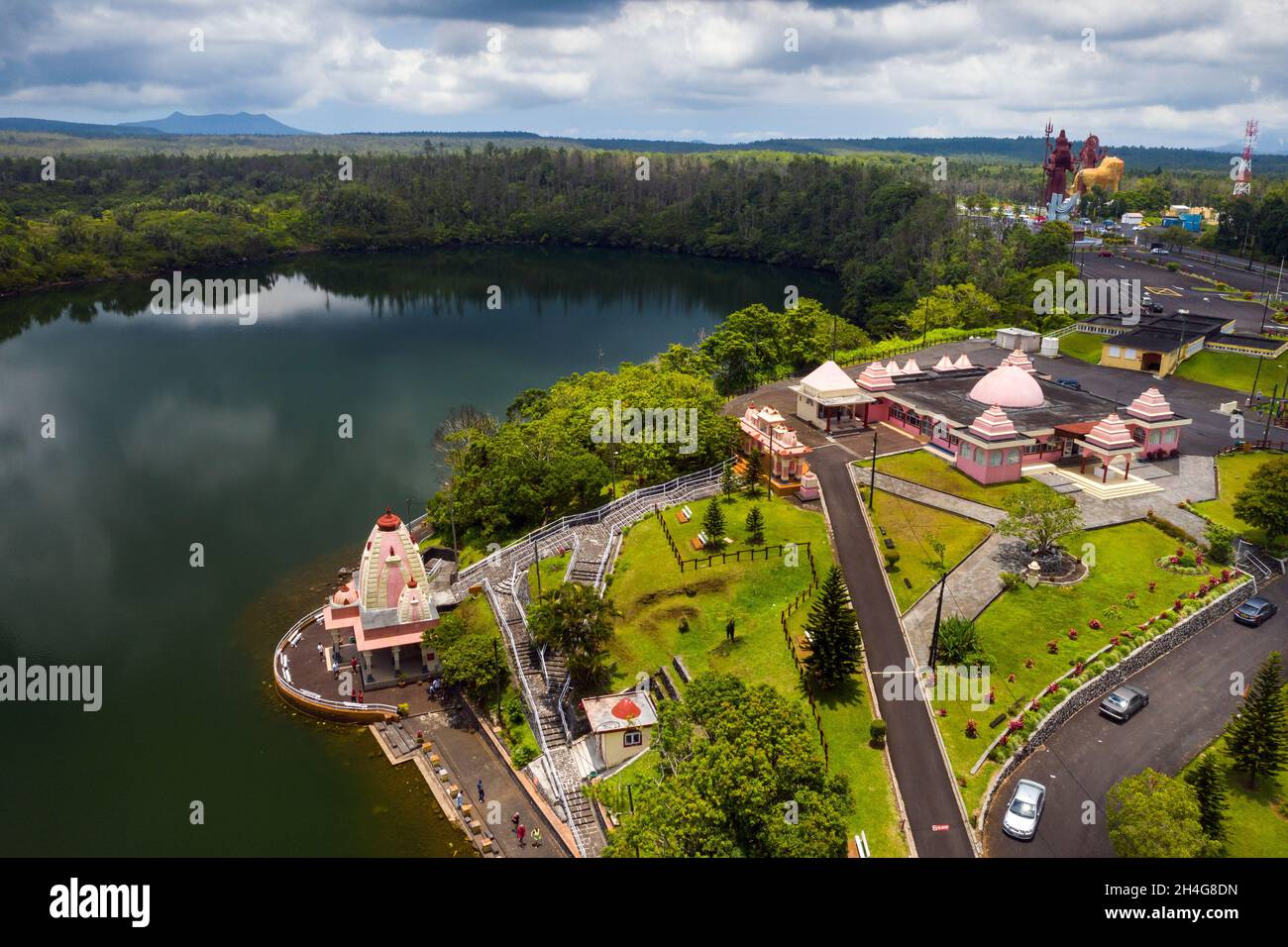 The Ganga Talao Temple in Grand bassin, Savanne, Mauritius Stock Photo ...