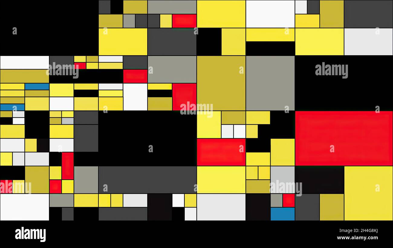 Colorful rectangles mondrian style art illustration Stock Photo - Alamy