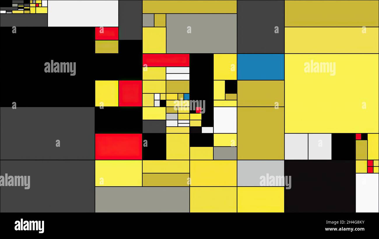 Colorful rectangles mondrian style art illustration Stock Photo - Alamy