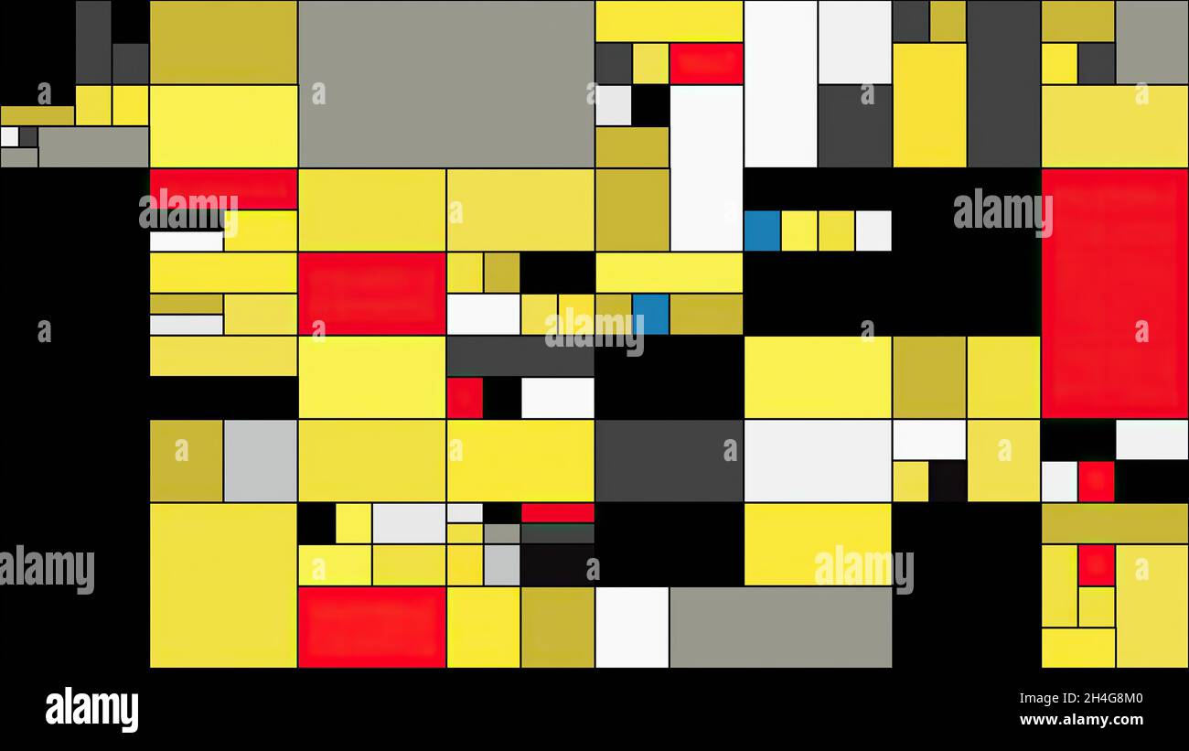 Colorful rectangles mondrian style art illustration Stock Photo - Alamy