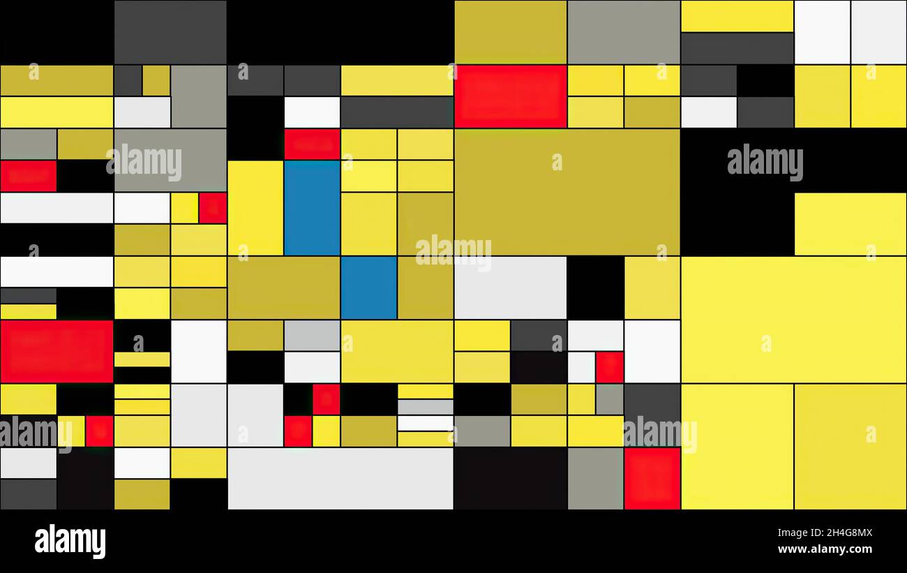 Colorful rectangles mondrian style art illustration Stock Photo - Alamy