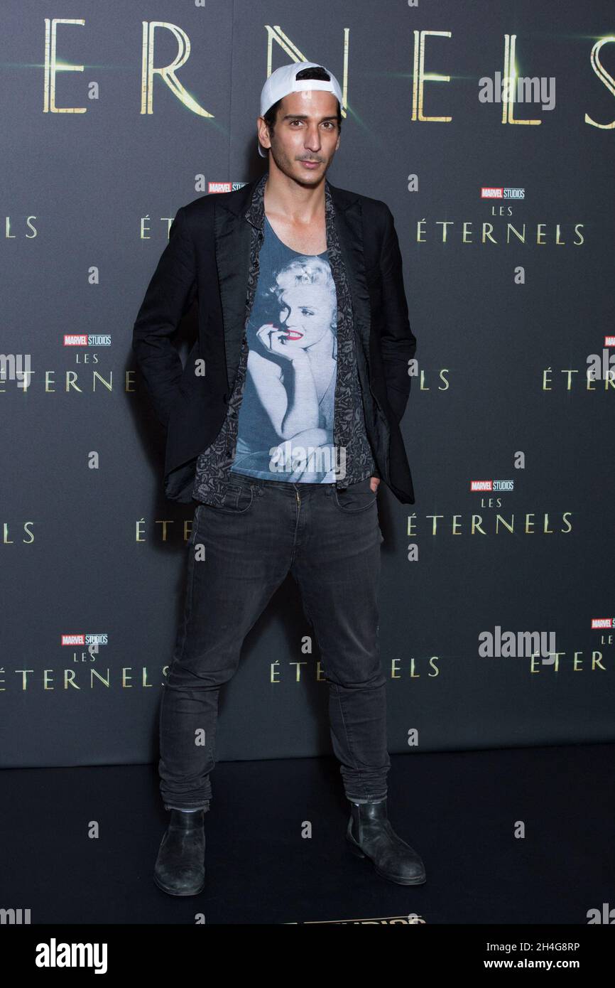 Paris, France. November 02, 2021, Kevin Elarbi attend the 'Les Eternels ...