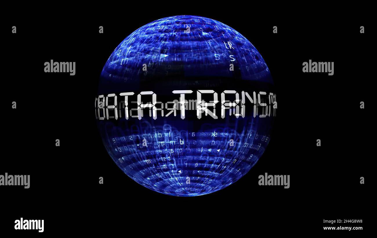 Data transmission on rotating sphere Stock Photo - Alamy