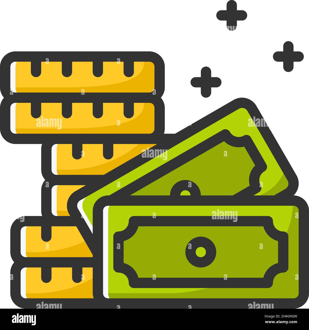 Cash money on black Stock Vector Images - Alamy