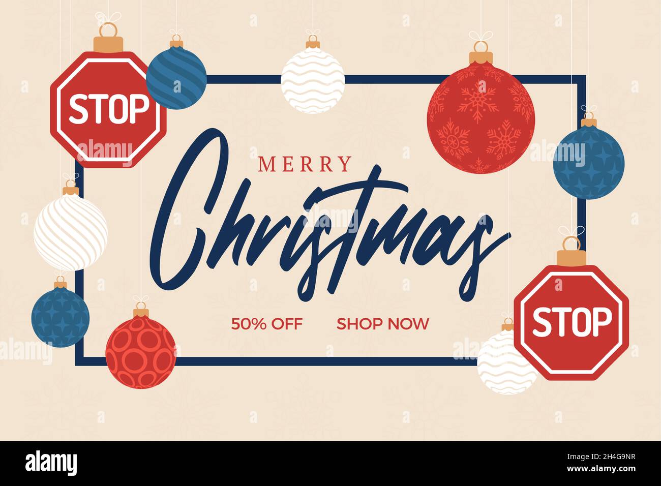 Christmas road stop sign sale card. Merry Christmas road greeting card ...