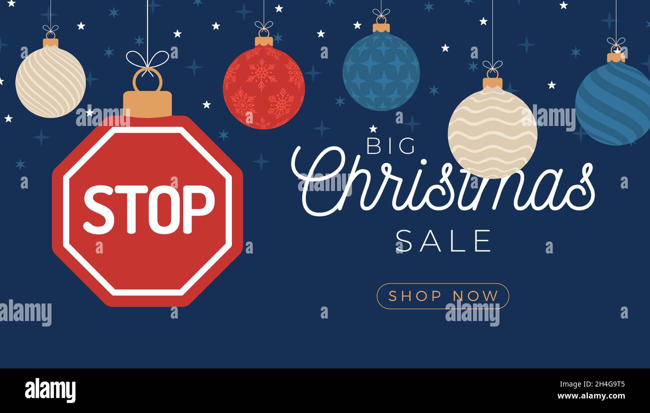 Christmas road stop sign sale card. Merry Christmas road greeting card ...