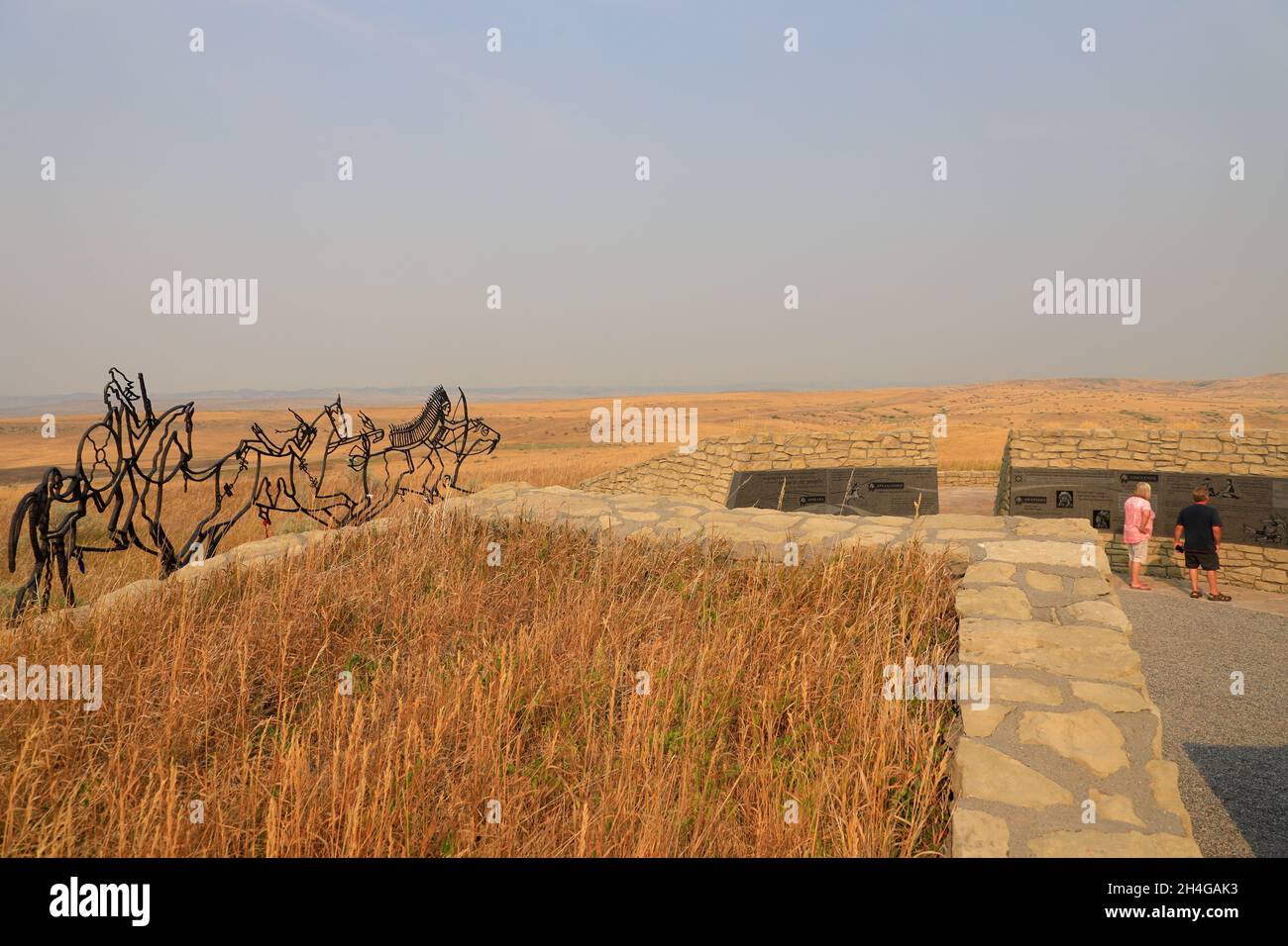 The Indian Memorial with the Spirit Warrior Sculpture at Little Bighorn ...