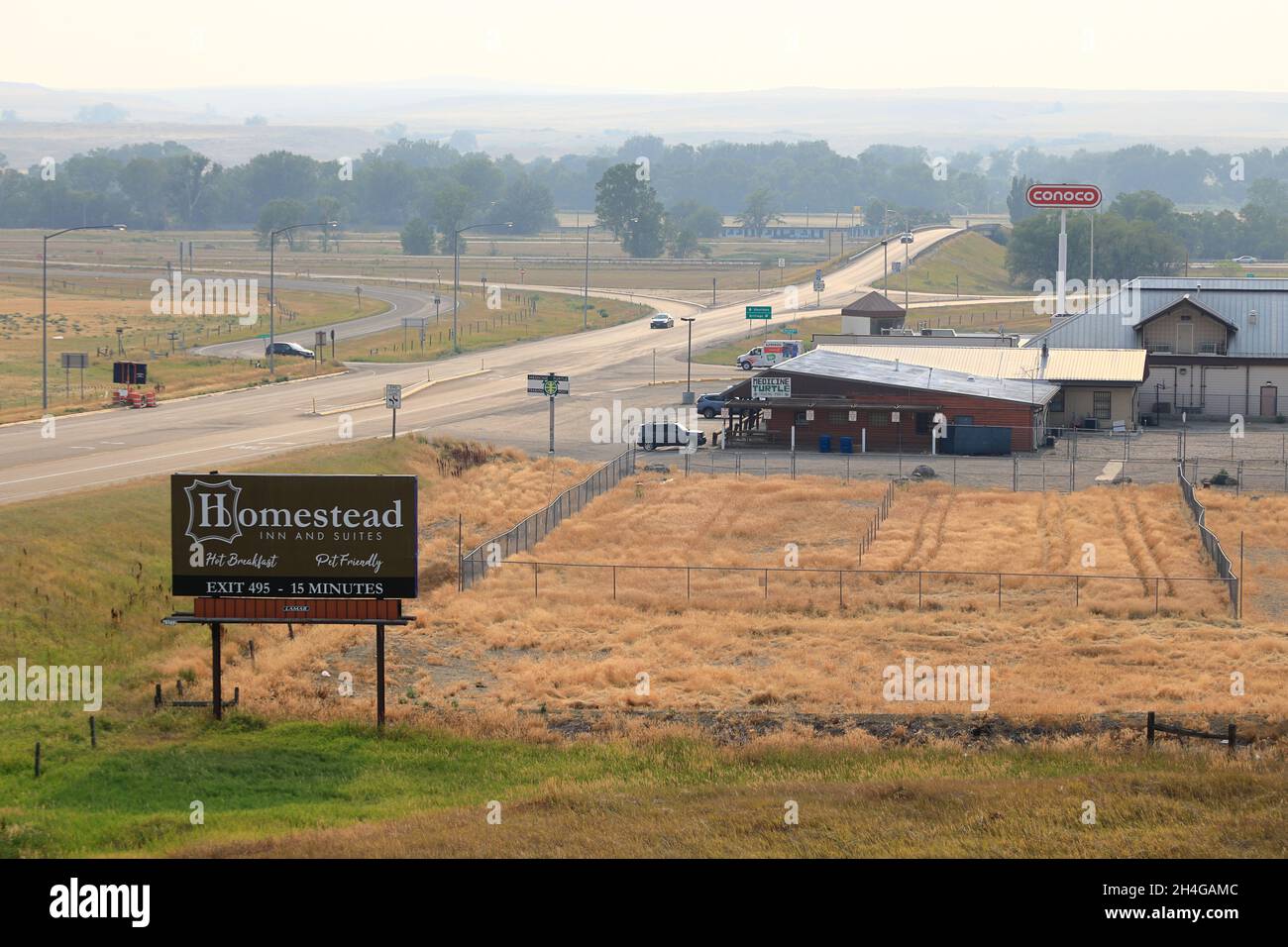 US-212 highway near Little Bighorn Battlefield National Monument.Crow ...