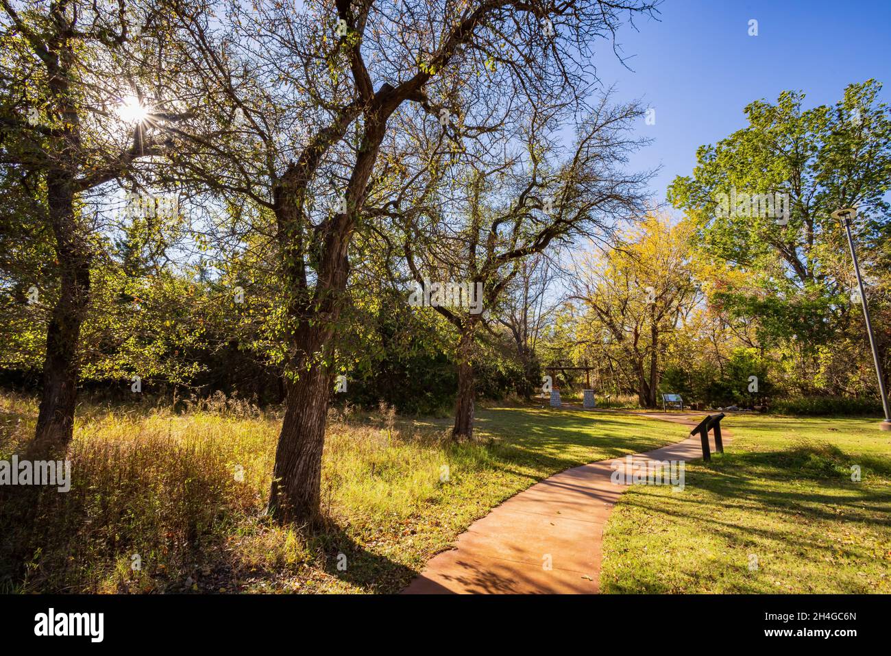 Sunny view of the landscape inside the Boiling Springs State Park at ...