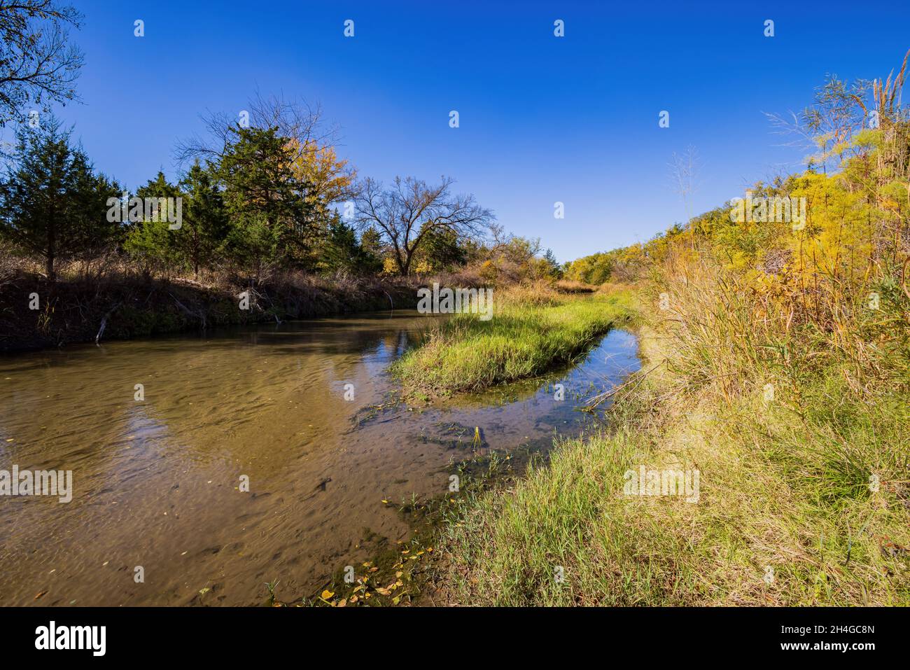 Sunny view of the landscape inside the Boiling Springs State Park at ...