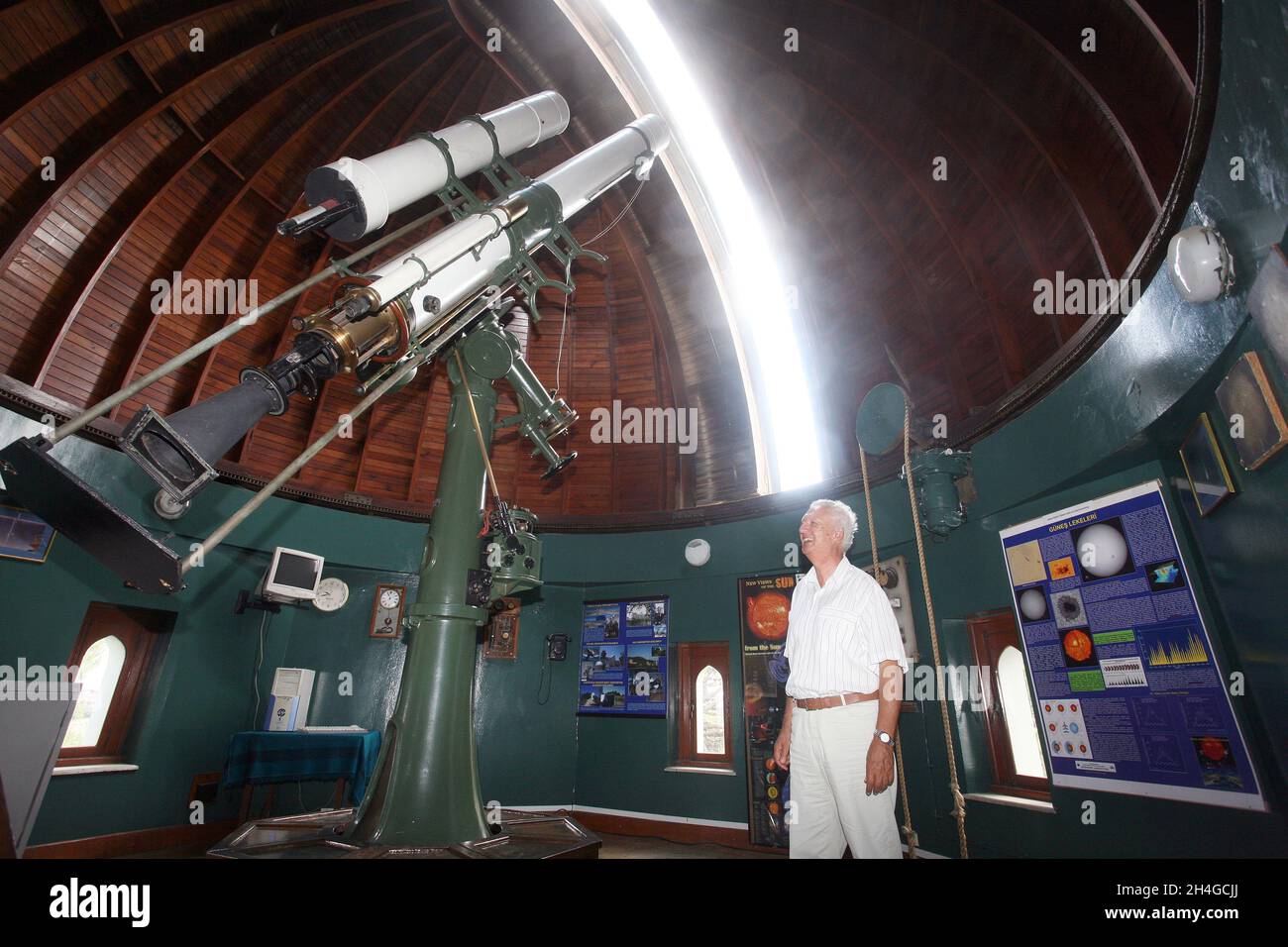 ISTANBUL, TURKEY - SEPTEMBER 2: Astronomical observatory telescope at ...