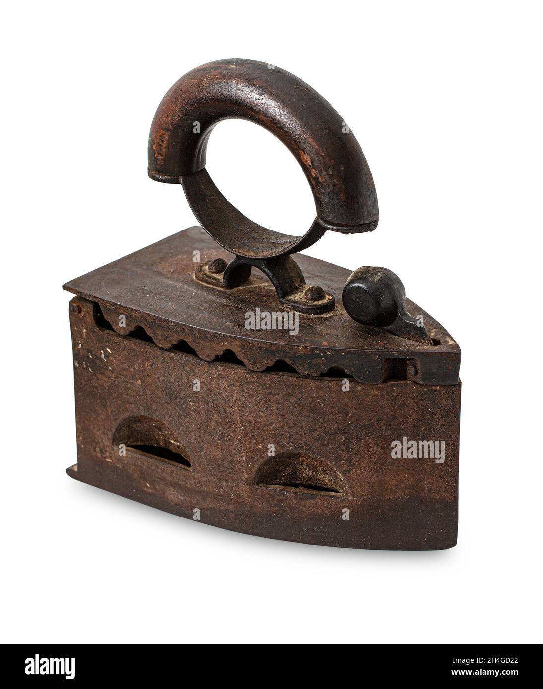 antique cast iron iron isolated on white background Stock Photo - Alamy