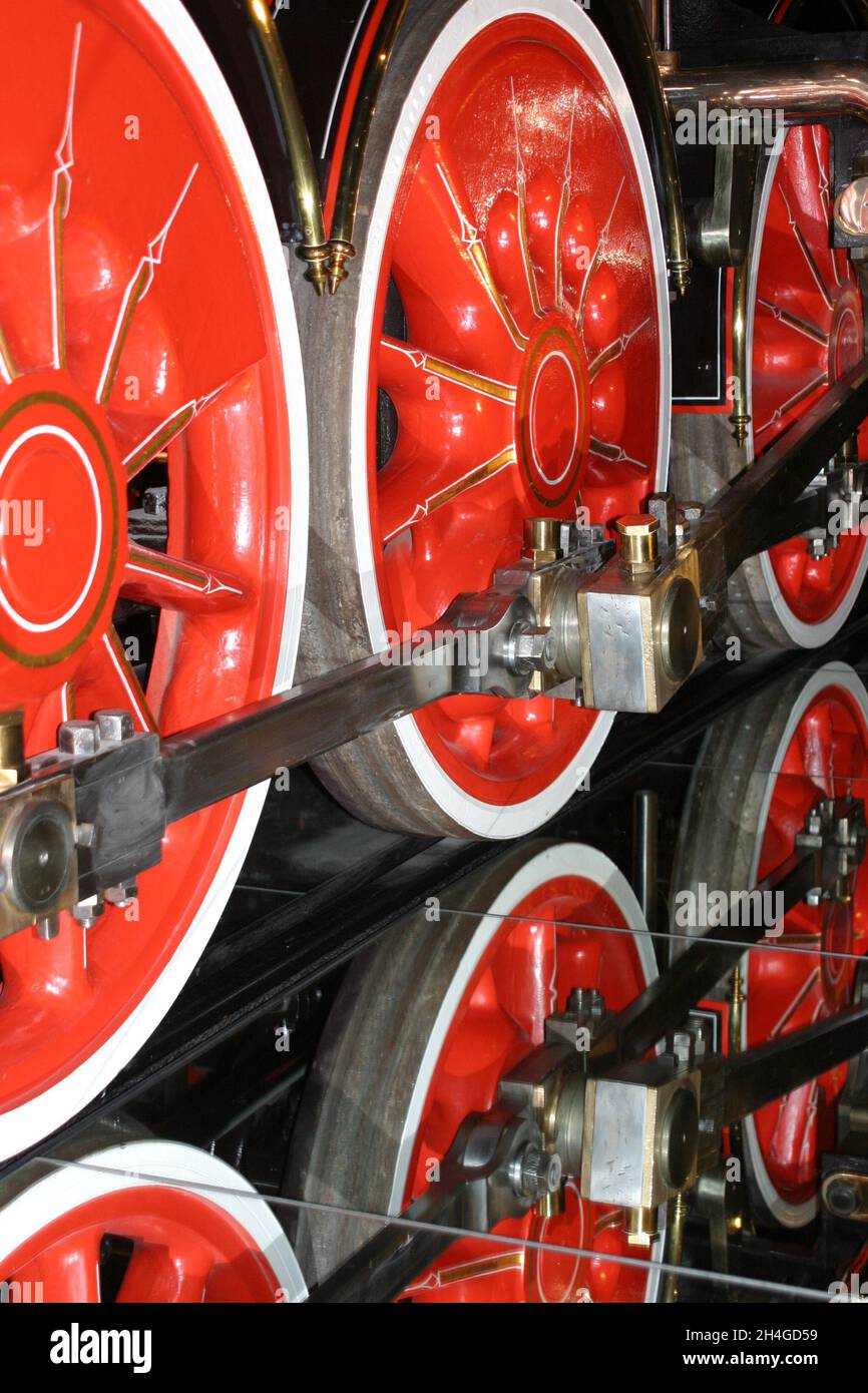Big Red Train Wheels Stock Photo - Alamy