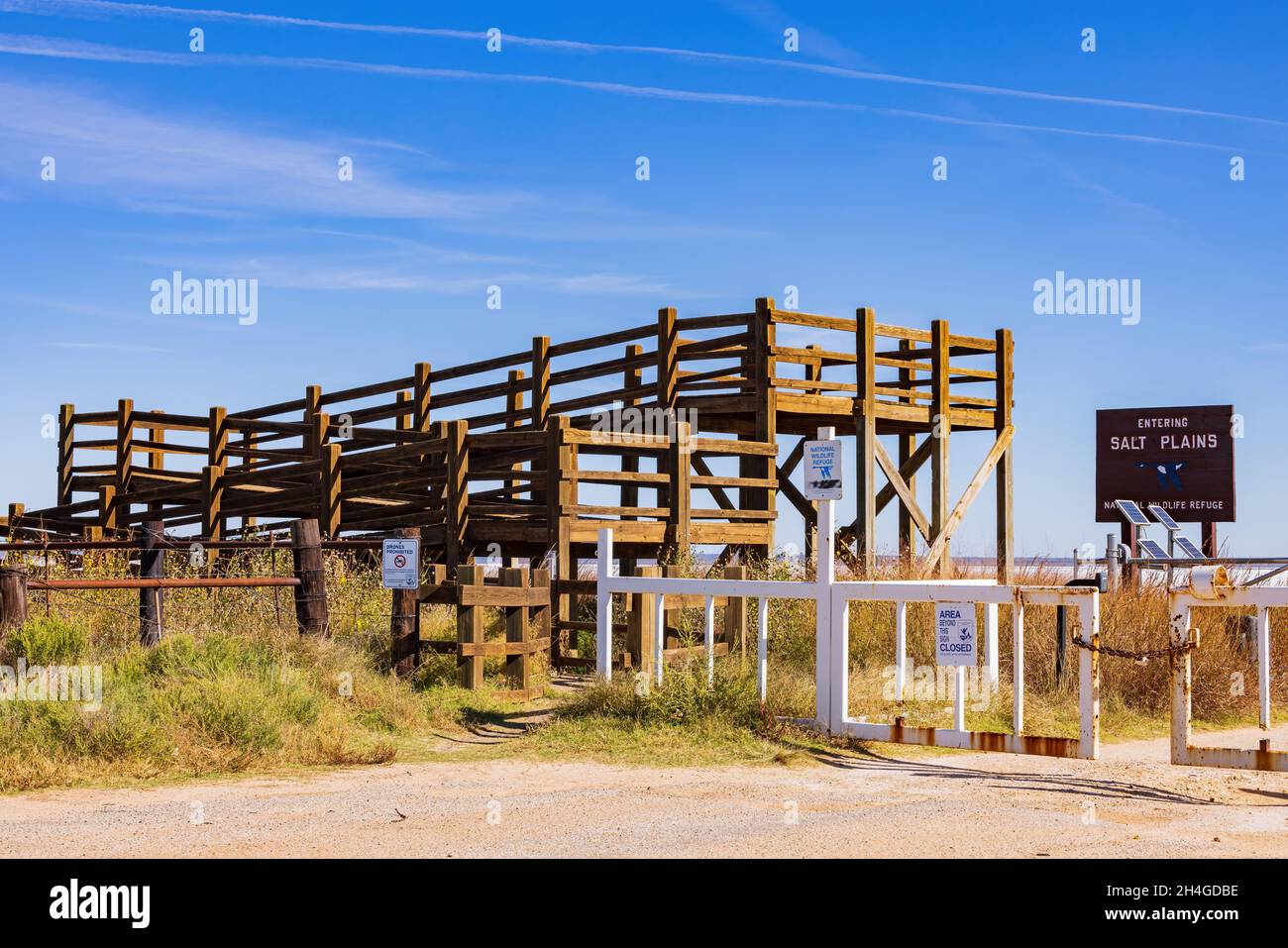 Overlook platform of the Salt Plains State Park at Oklahoma Stock Photo ...
