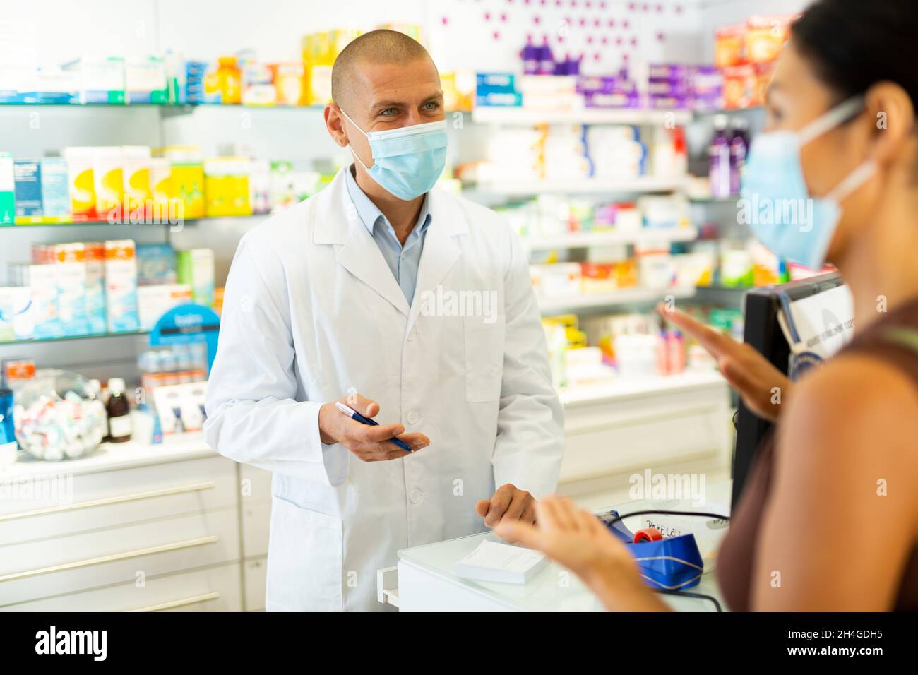 Employee client masks in hi-res stock photography and images - Alamy