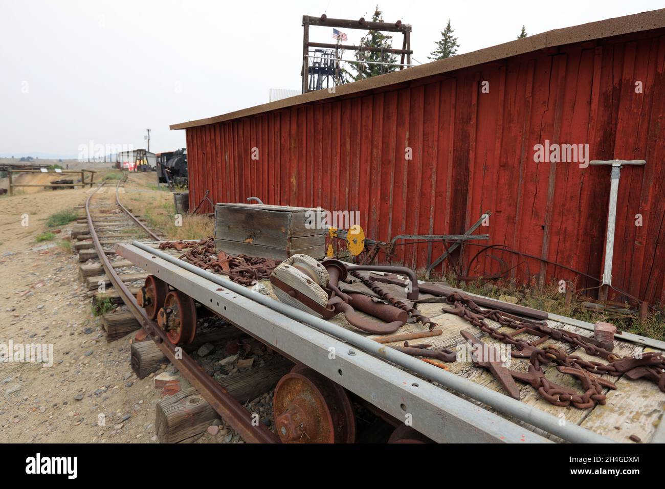 Old mine yard in World Museum of Mining.Butte.Montana.USA Stock Photo ...