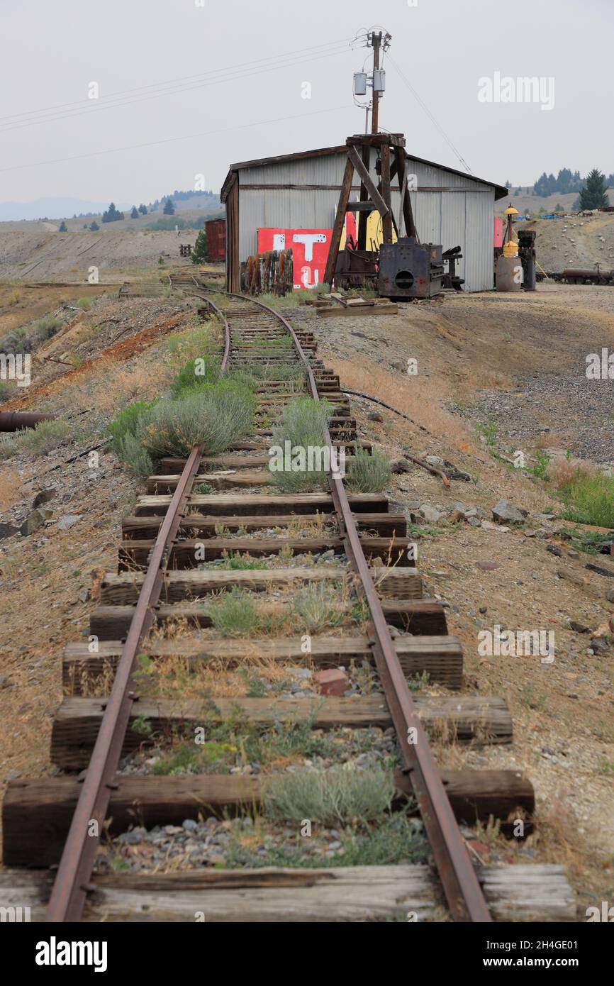 Old mine yard in World Museum of Mining.Butte.Montana.USA Stock Photo ...