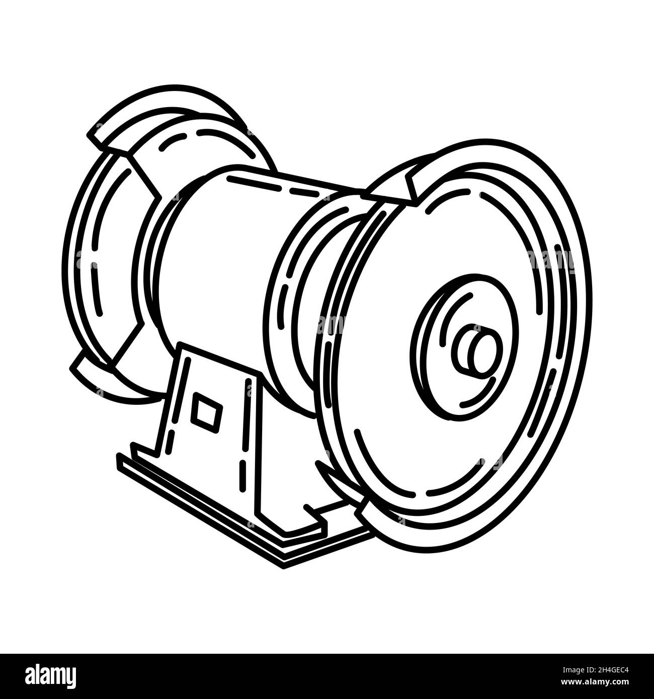 Grinder Part of Contractor Material and Equipment Device Hand Drawn ...