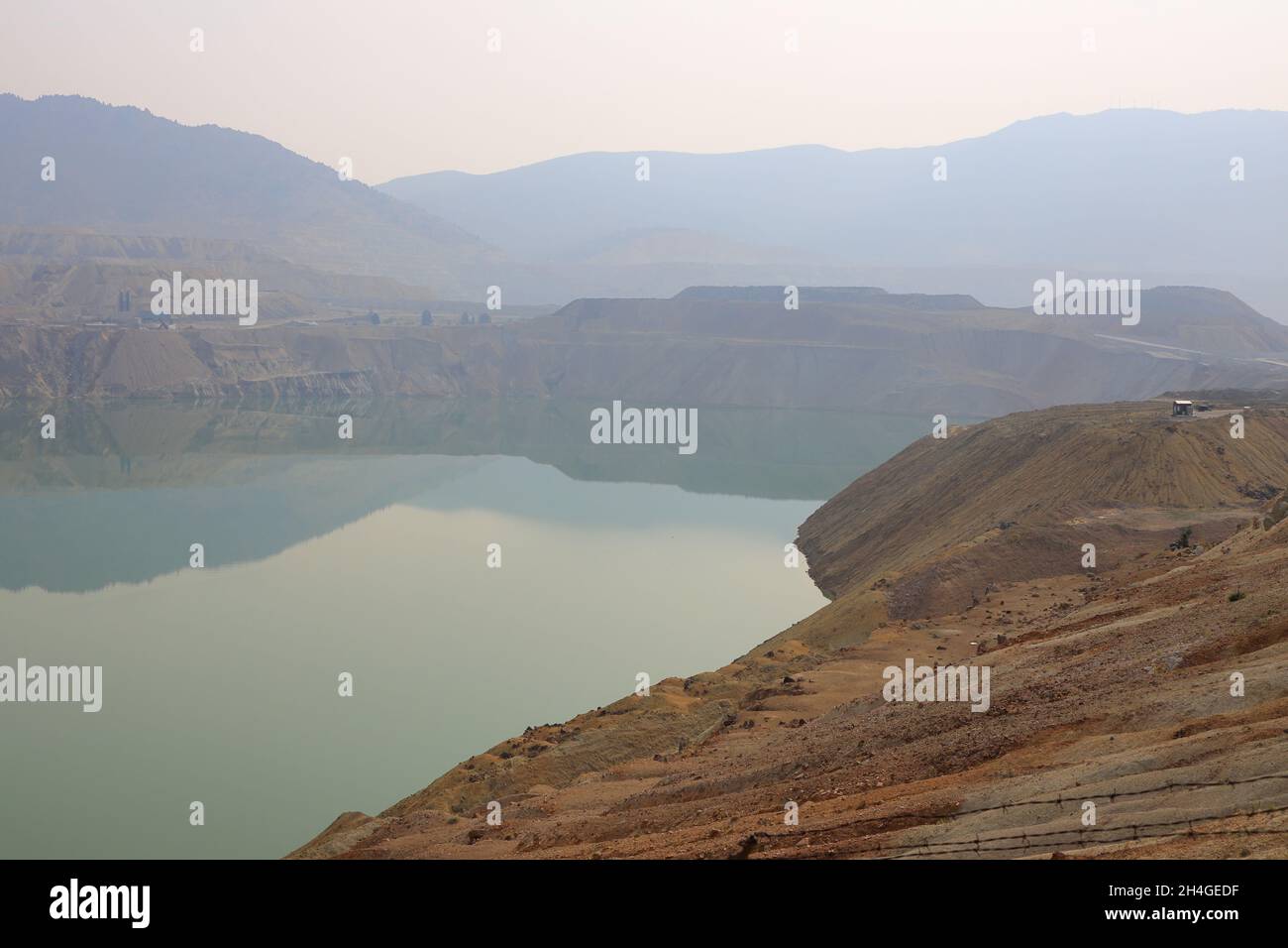 Berkeley Pit, a former open pit copper mine filled with heavily ...